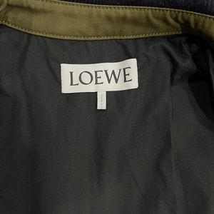 Loewe | Jackets & Coats | Loewe Leather Logo Green Workers Jacket ...